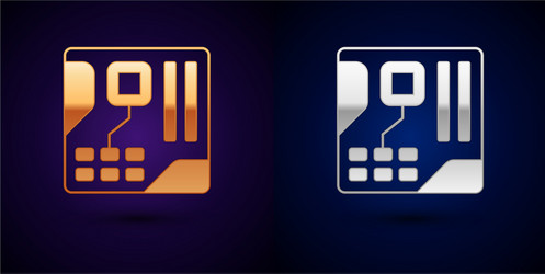 Gold electronic computer components motherboard Vector Image