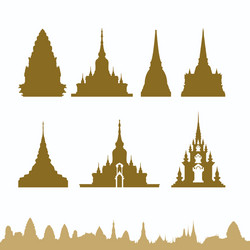 Thailand temple infographic elements set Vector Image