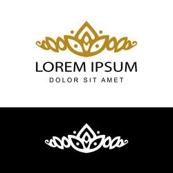 Vintage elegant gold tiara logo template design Vector Image