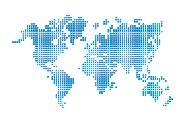 Blue world map with countries Royalty Free Vector Image