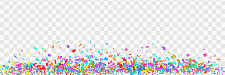 Colorful confetti border on white background Vector Image