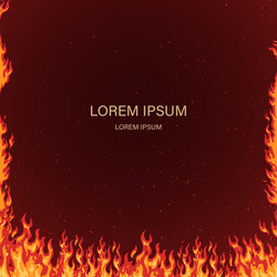 Fire flaming square colorful poster Royalty Free Vector