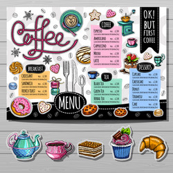 Hand drawn menu Royalty Free Vector Image - VectorStock