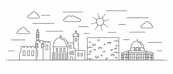 Israel jerusalem temple mount dome of the rock Vector Image