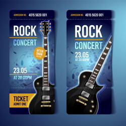 Black rock concert ticket design template Vector Image