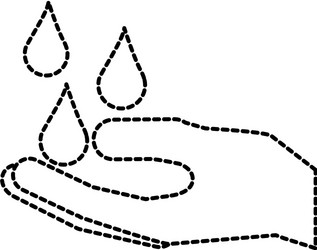 Hand with water drop clean hygiene symbol Vector Image