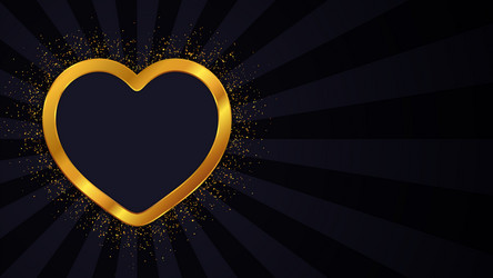 Heart shape gold glitter frame design Royalty Free Vector