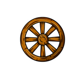 Old wooden cart wheels Royalty Free Vector Image