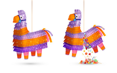 Realistic pinatas set Royalty Free Vector Image