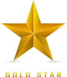 Single golden star shine on white background Vector Image