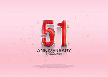 51st anniversary celebration 3d design with Vector Image