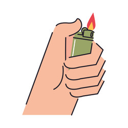 Hand with lighter Royalty Free Vector Image - VectorStock