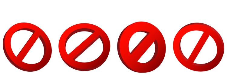 Cartoon prohibition restriction sign over Vector Image