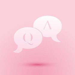 Paper cut question and answer mark in speech Vector Image