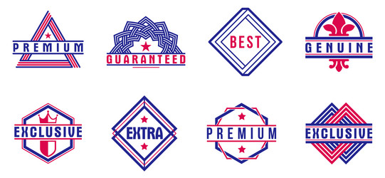 Premium best quality emblems set badges and logos Vector Image