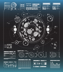 Set of black hud dividers infographic elements Vector Image