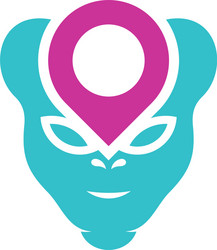 Point alien logo design template Royalty Free Vector Image