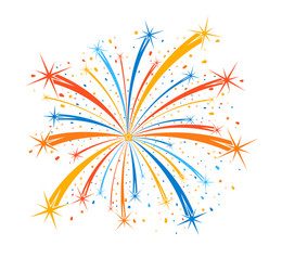 Fireworks design on white background Royalty Free Vector