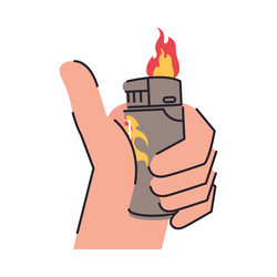 Hand with lighter Royalty Free Vector Image - VectorStock