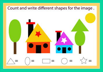 How many counting game with shapes for kids Vector Image
