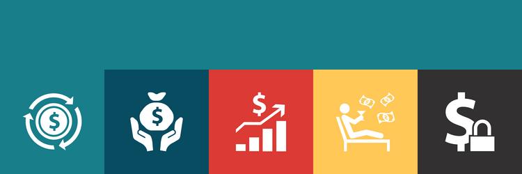 Income icons infographic design template creative Vector Image