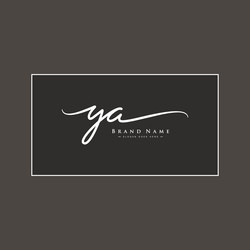 Initial letter ya logo - handwritten signature Vector Image