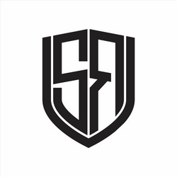 Rs logo monogram with shield and circluar shape Vector Image