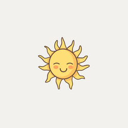 Sun hand-drawn comic sun doodle style cartoon Vector Image
