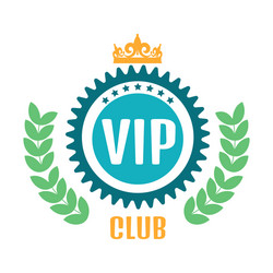 Vip club logo luxury golden badge Royalty Free Vector Image