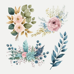 Elegant fall wedding invite floral card design Vector Image