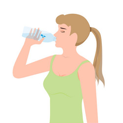 Woman rehydration drink water after training Vector Image