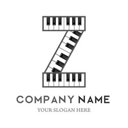 Letter z alphabet music logo design isolated Vector Image