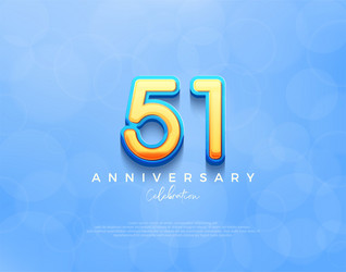 51st anniversary with luxury glossy gold design Vector Image