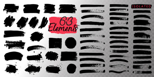 Diverse set black paint Royalty Free Vector Image