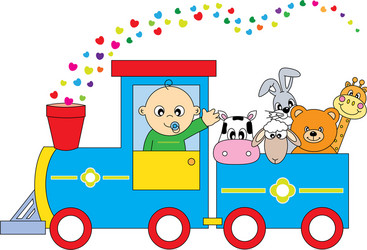 Train with farm animals Royalty Free Vector Image
