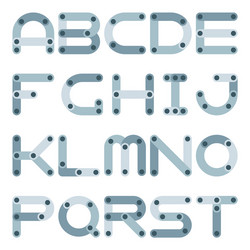 Line art transparent alphabet in isometric style Vector Image
