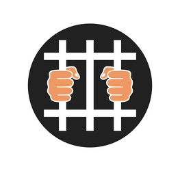 Jail cell bars crime line icon Royalty Free Vector Image