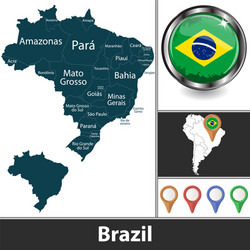 Brazil map Royalty Free Vector Image - VectorStock