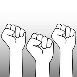 Crossed hands clenched fists Royalty Free Vector Image