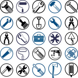 Detailed work tools collection 3d repair Vector Image