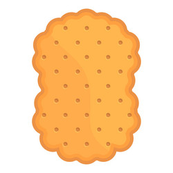 Square cracker icon cartoon cookie food Royalty Free Vector