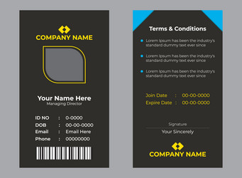 Modern and professional business id card design Vector Image