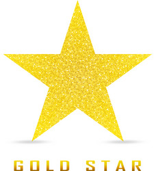 Single golden star shine on white background Vector Image