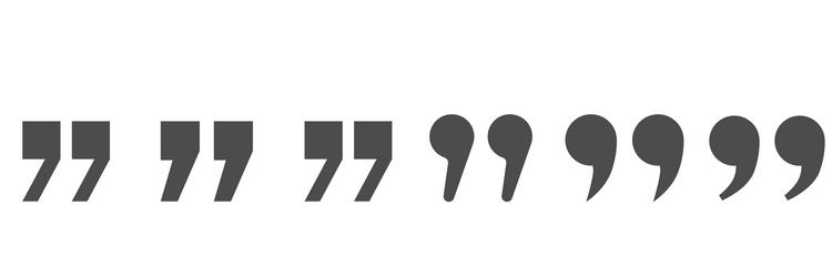 A quotemarks quotation quote speech mark commas Vector Image