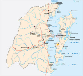 Administrative map florianopolis brazil Royalty Free Vector