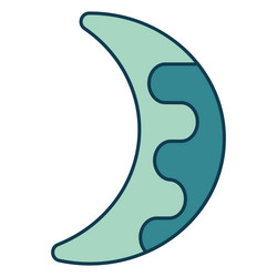 Crescent moon geometric stroke element Royalty Free Vector