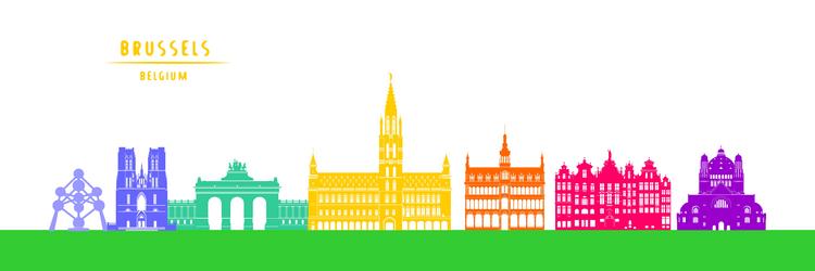 Brussels landmarks and monuments Royalty Free Vector Image