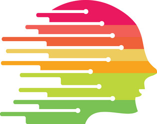 Face technology logo template Royalty Free Vector Image