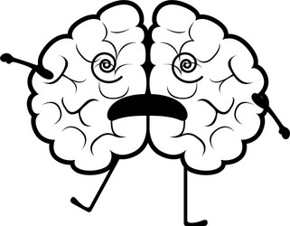 Isolated stunned brain cartoon Royalty Free Vector Image