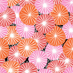 Bold drawing flowers with leaves seamless pattern Vector Image